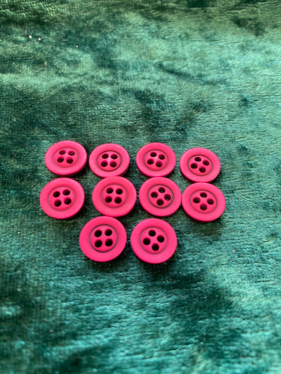 Matt Buttons Cerise and Black 10mm a Set of 10 - Etsy