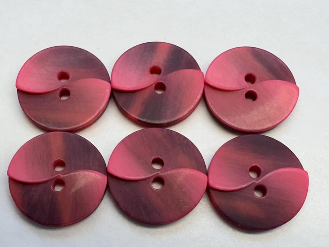 Bright Pink Buttons 20mm a Set of Six Ombre Twist Design - Etsy