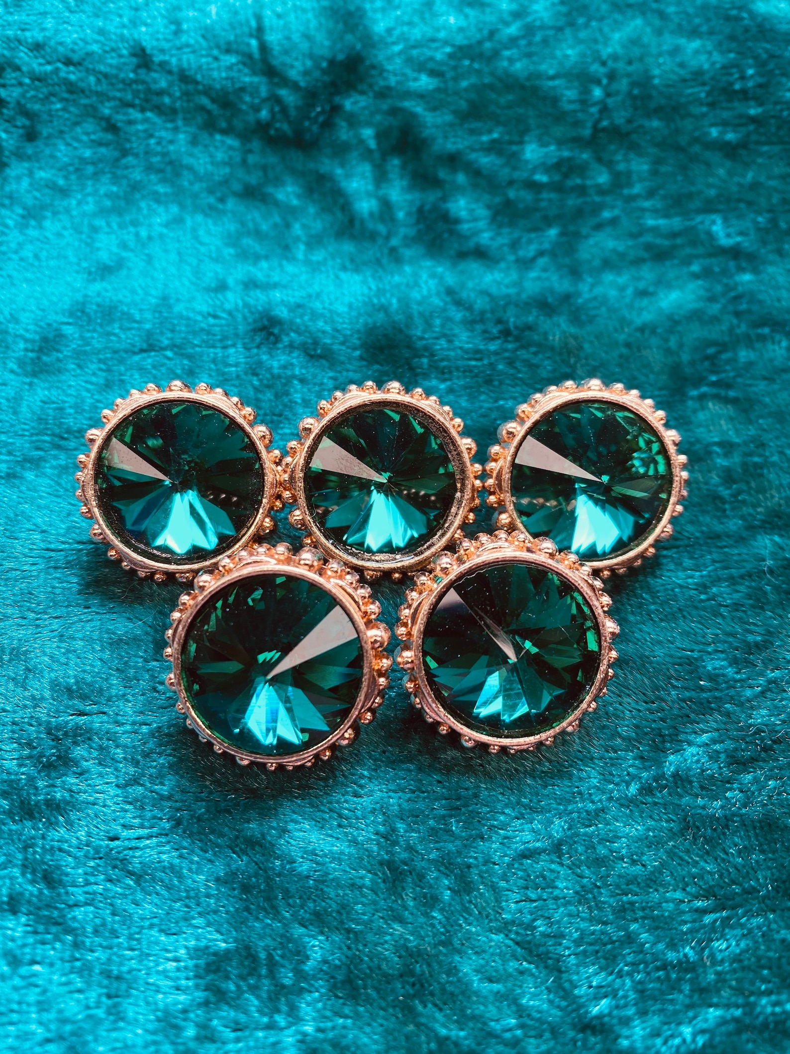 Jewel Buttons Emerald Green Set in Gold Tone Metal 20mm a Set | Etsy UK