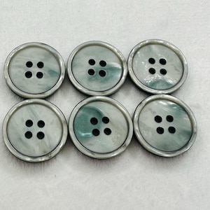 Grey Buttons 20mm a Set of 6 With an Iridescent Pearly Finish - Etsy