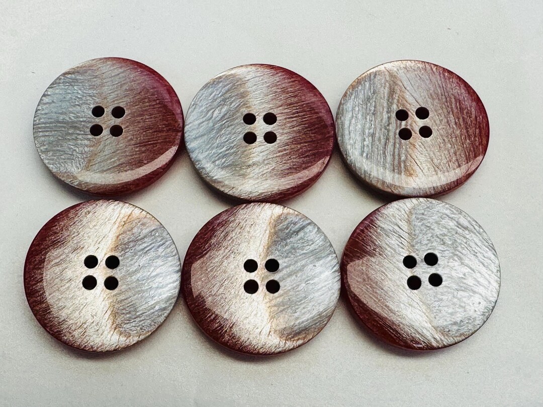 Deep Red Buttons 28mm Ombre Design Shading to Grey a Set of Six - Etsy