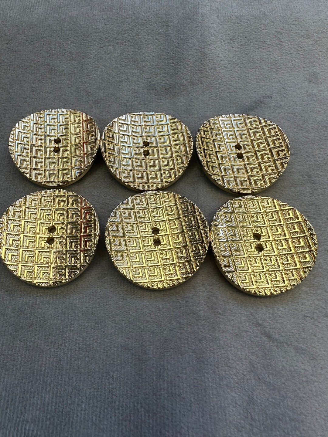 Textured Buttons Gold-tone 34mm a Set of 6 - Etsy