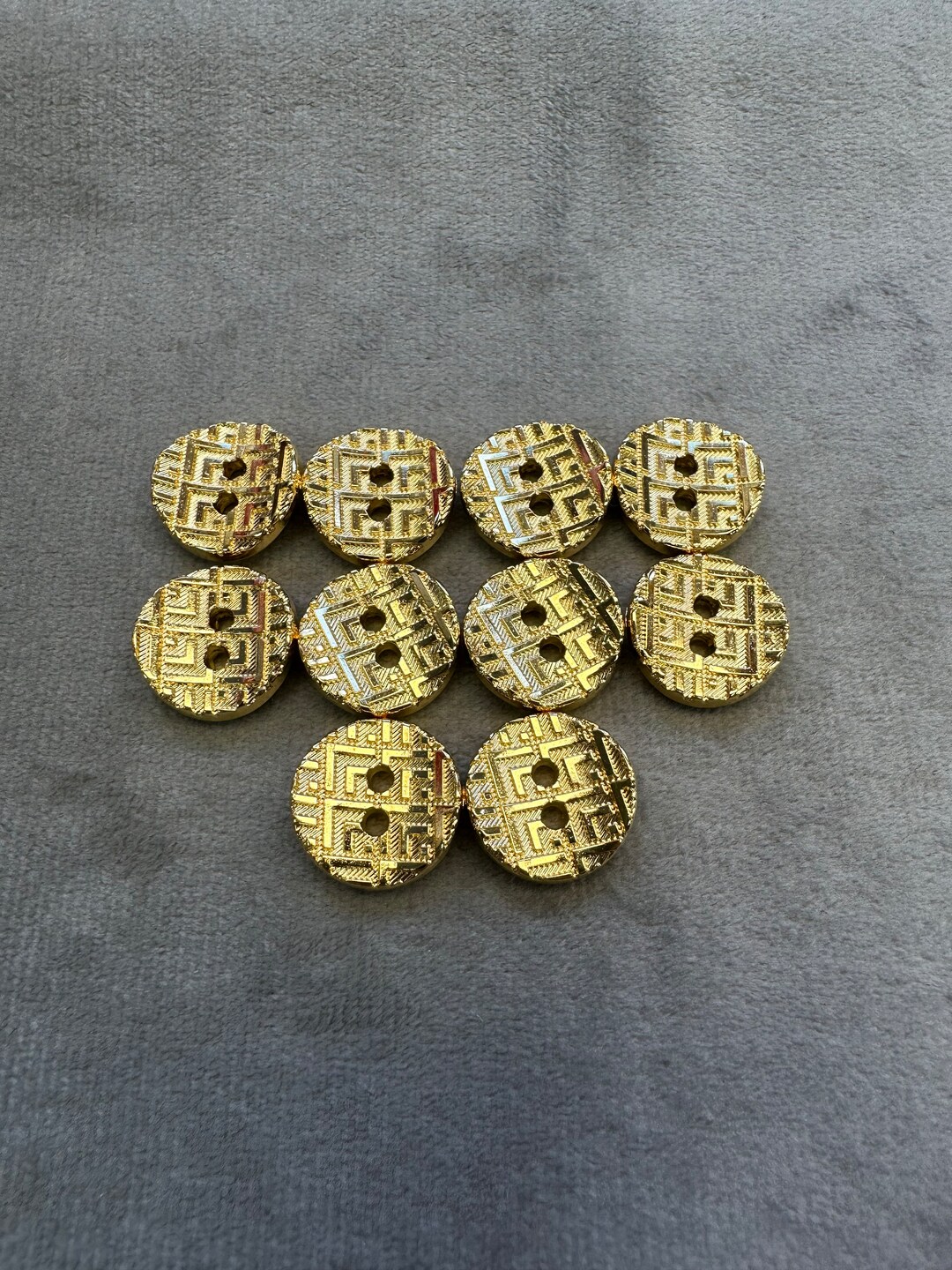 Textured Buttons Gold-tone 14mm a Set of 10 - Etsy