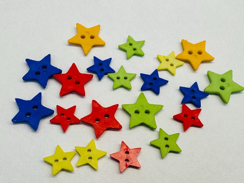 Star Buttons Assorted Colours and Sizes Party Themed Pack - Etsy