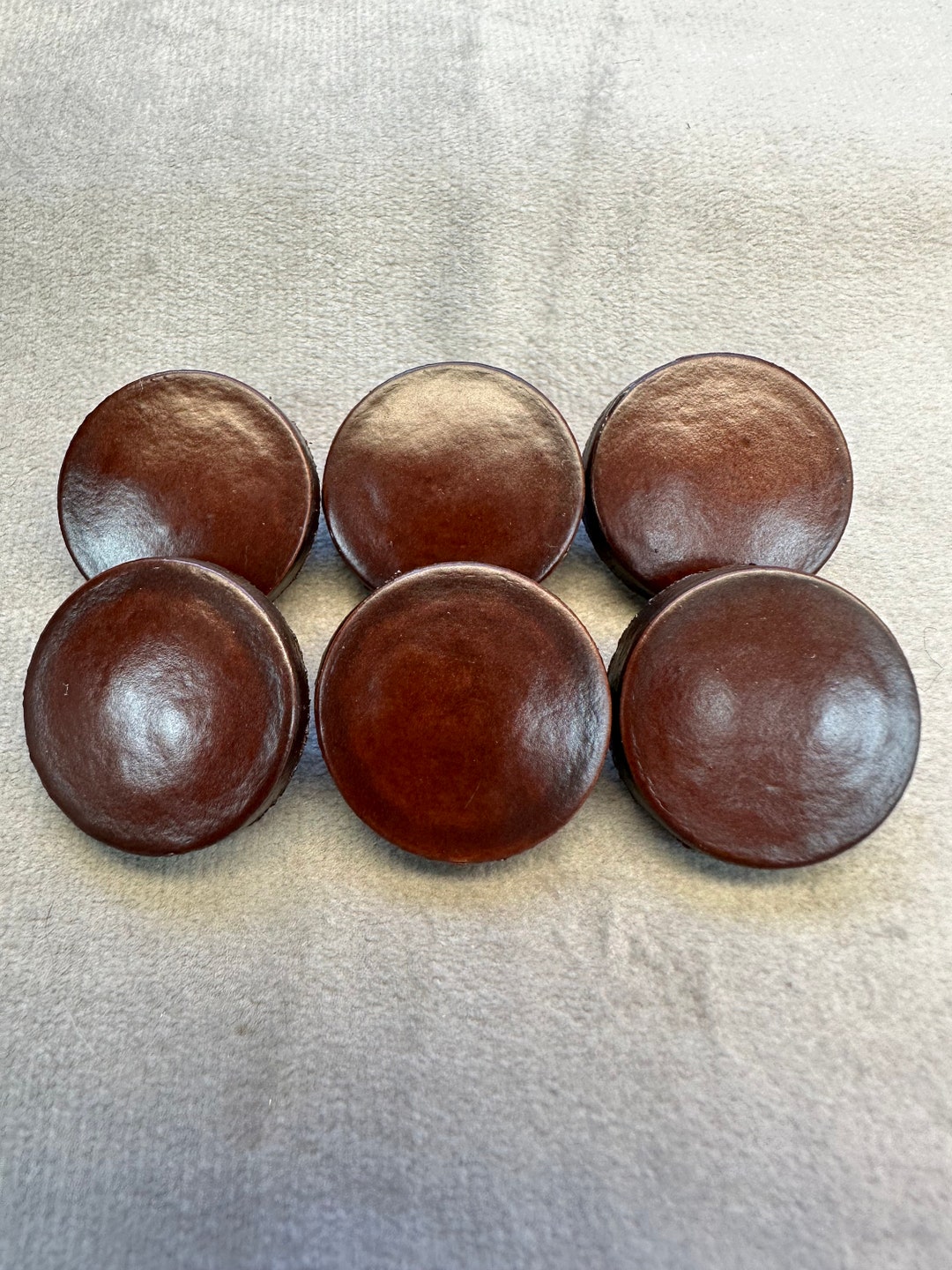 Leather Buttons Brown Smooth Top Design by Dill 23mm a Set of 6 - Etsy