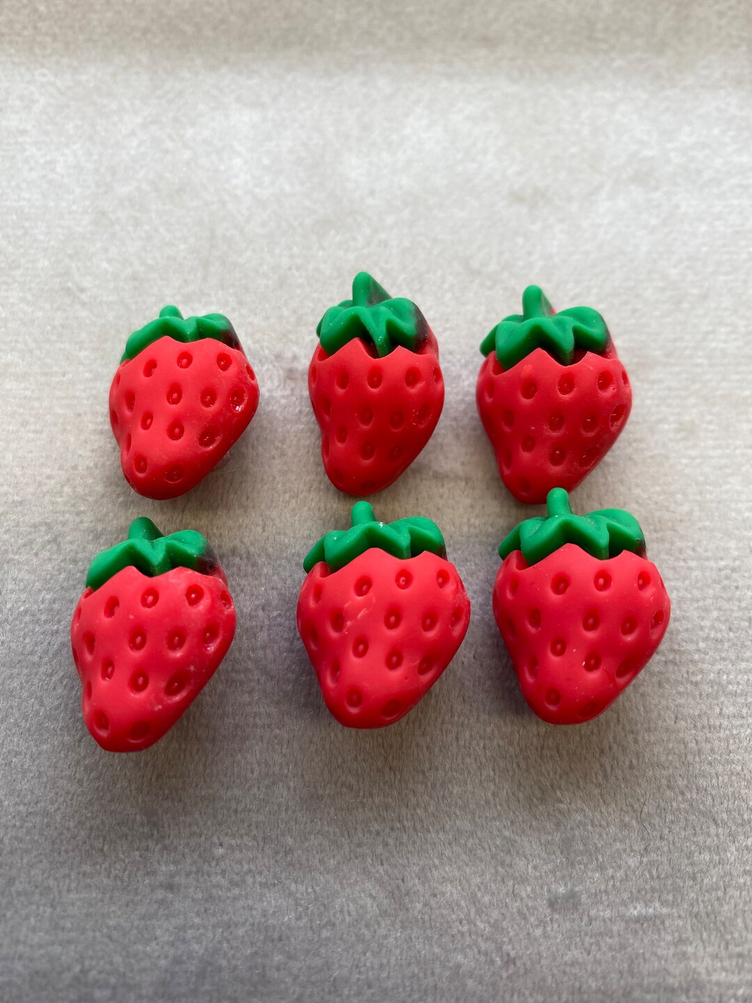 Strawberry Buttons Red and Green 16mm X 23mm a Set of 6 - Etsy