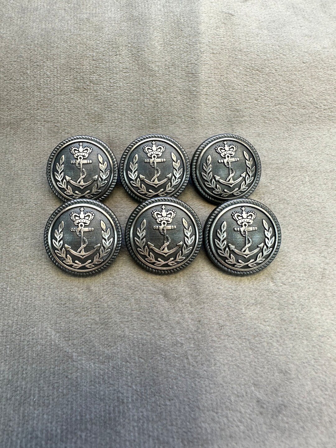Metal Anchor Buttons Gunmetal Effect 20mm a Set of 6 - Etsy