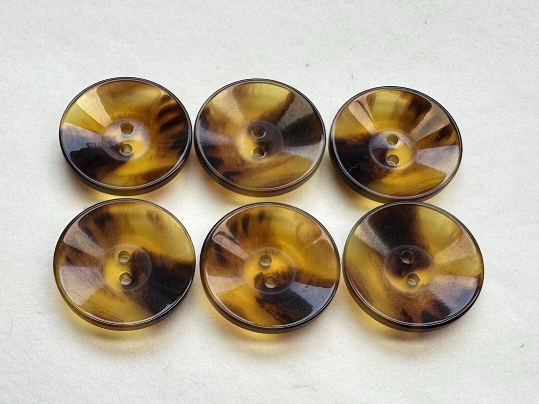 Faux Tortoiseshell Buttons 20mm a Set of Six With a Glossy Finish - Etsy