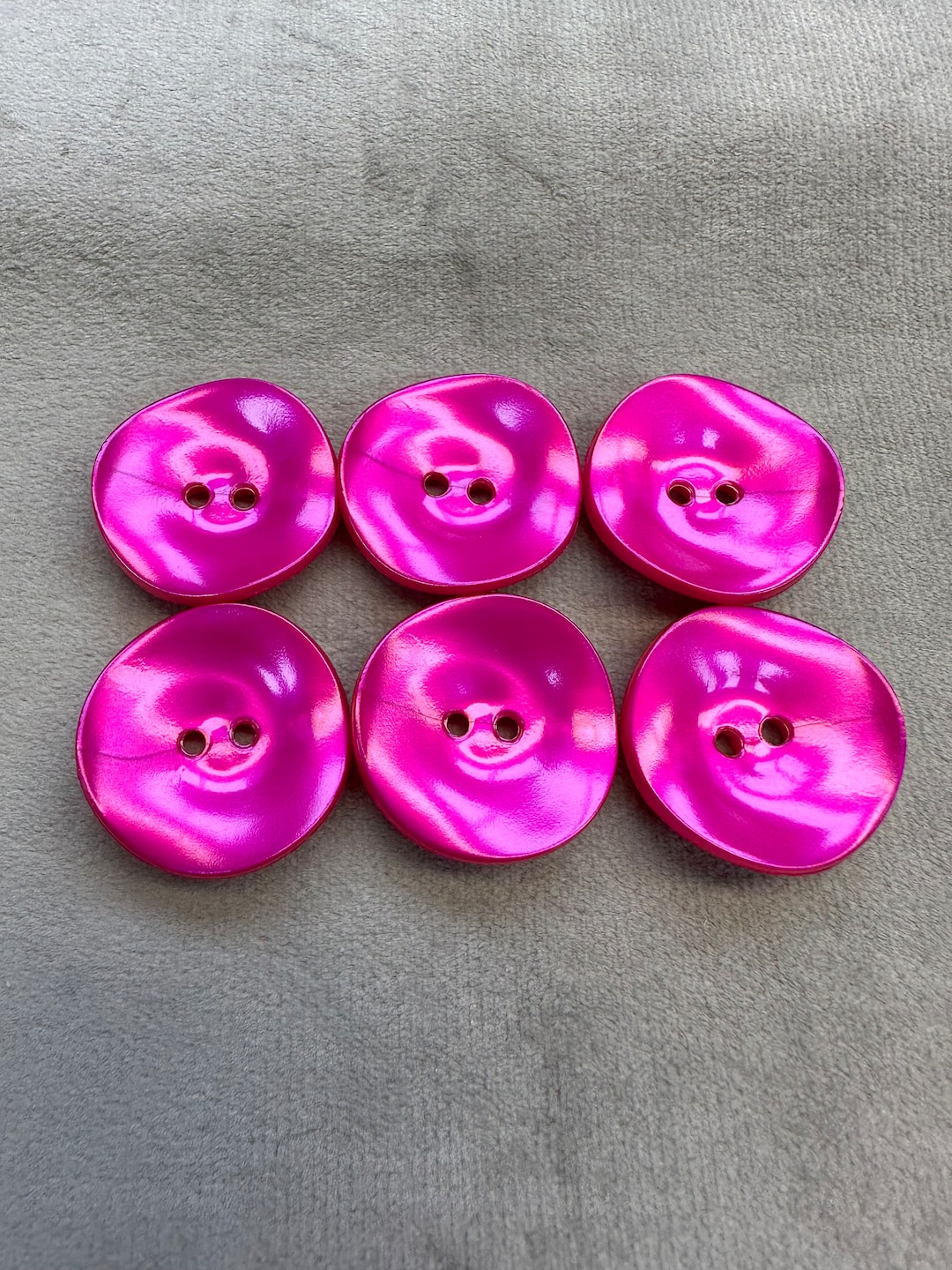 Glossy Buttons Cerise Pink Satin Effect Finish 26mm a Set of 6 - Etsy