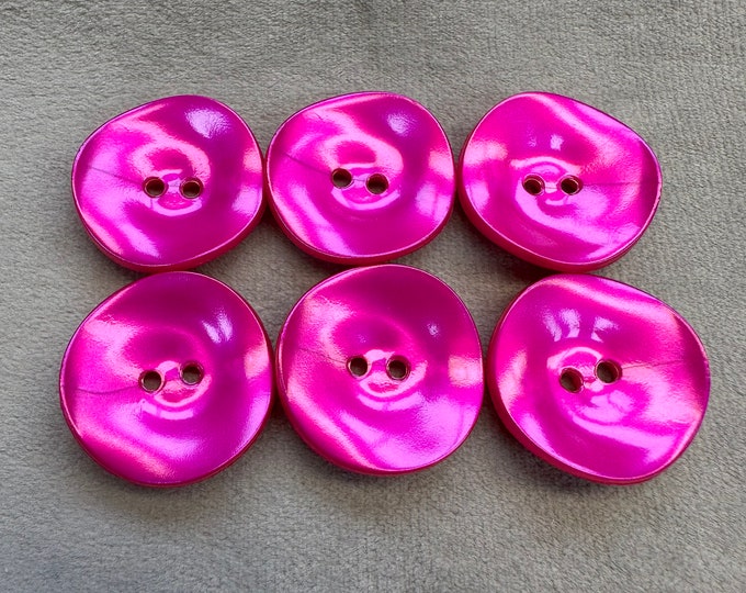 Glossy Buttons Cerise Pink Satin Effect Finish 26mm a Set of 6 - Etsy