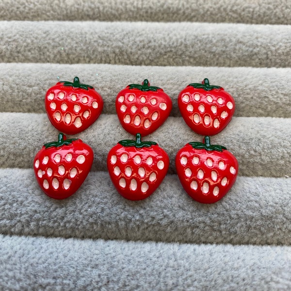Strawberry Buttons - Etsy