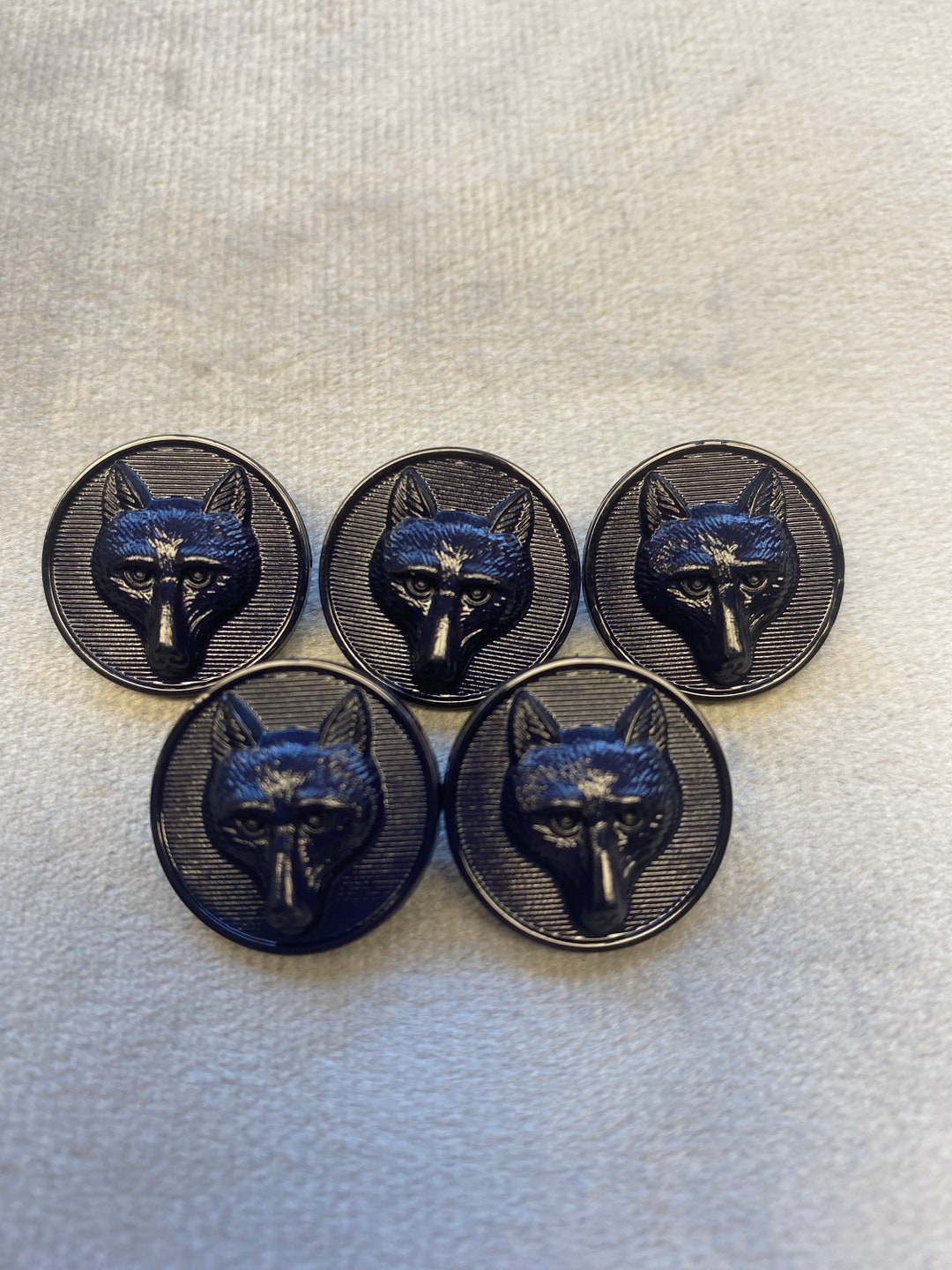 Fox Buttons Navy Blue Glossy Finish 20mm a Set of 5 - Etsy