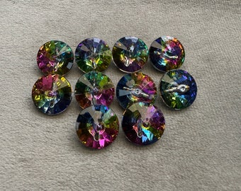 Jewel Buttons Pink and Matt Gold Effect 20mm a Set of 6 - Etsy