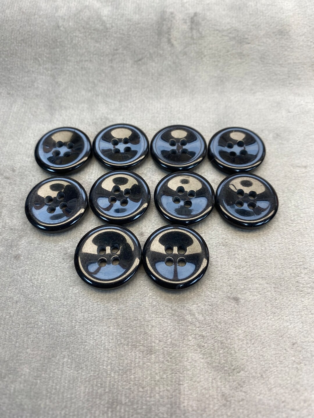 Glossy Buttons Black Bevel Design 19mm a Set of 10 - Etsy