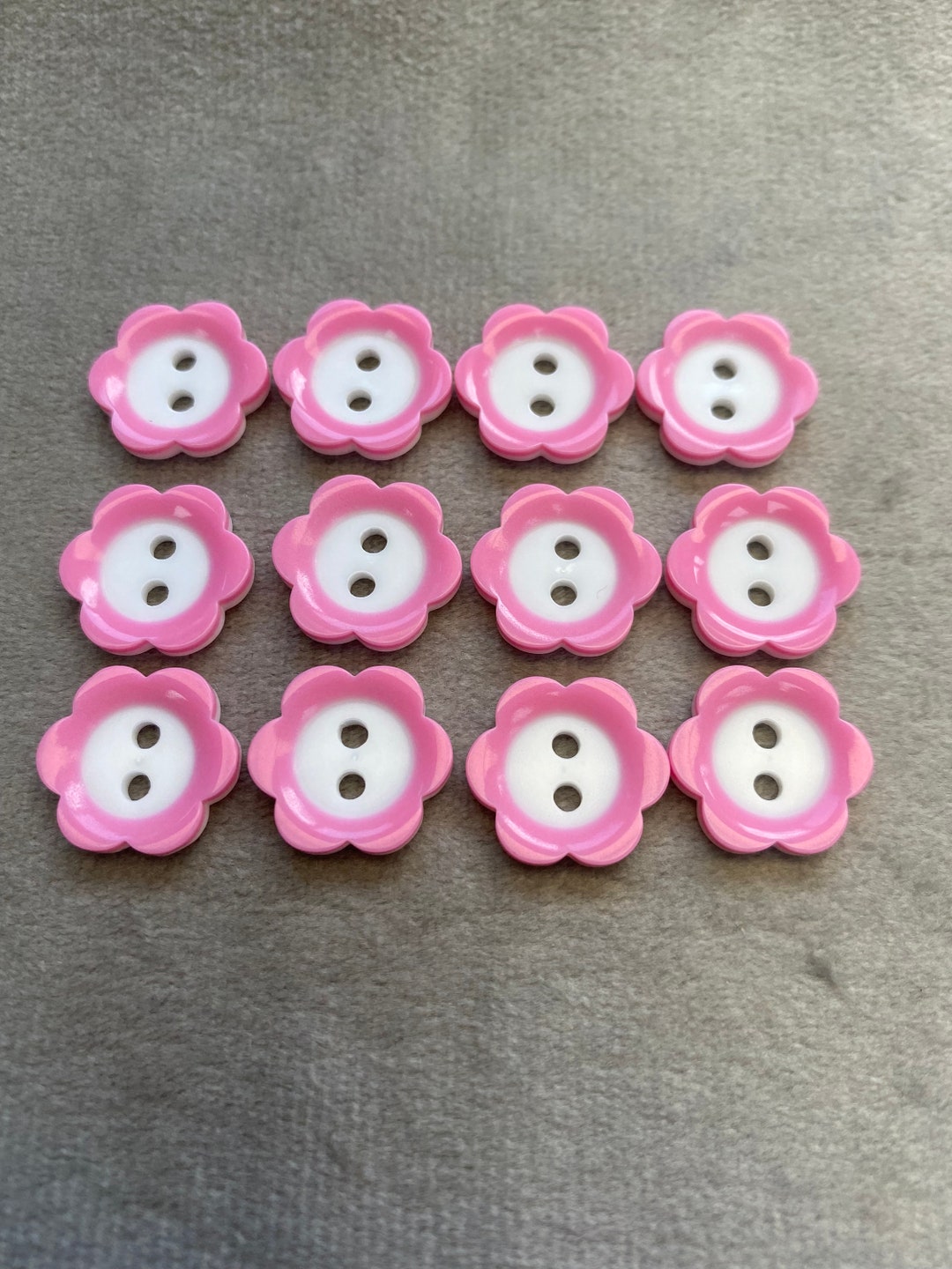 Daisy Buttons Pink and White 14mm a Set of 12 - Etsy