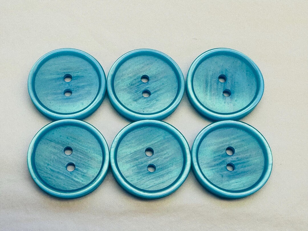 Turquoise Buttons 23mm With a Pearlised Finish Sold as a Set of Six ...