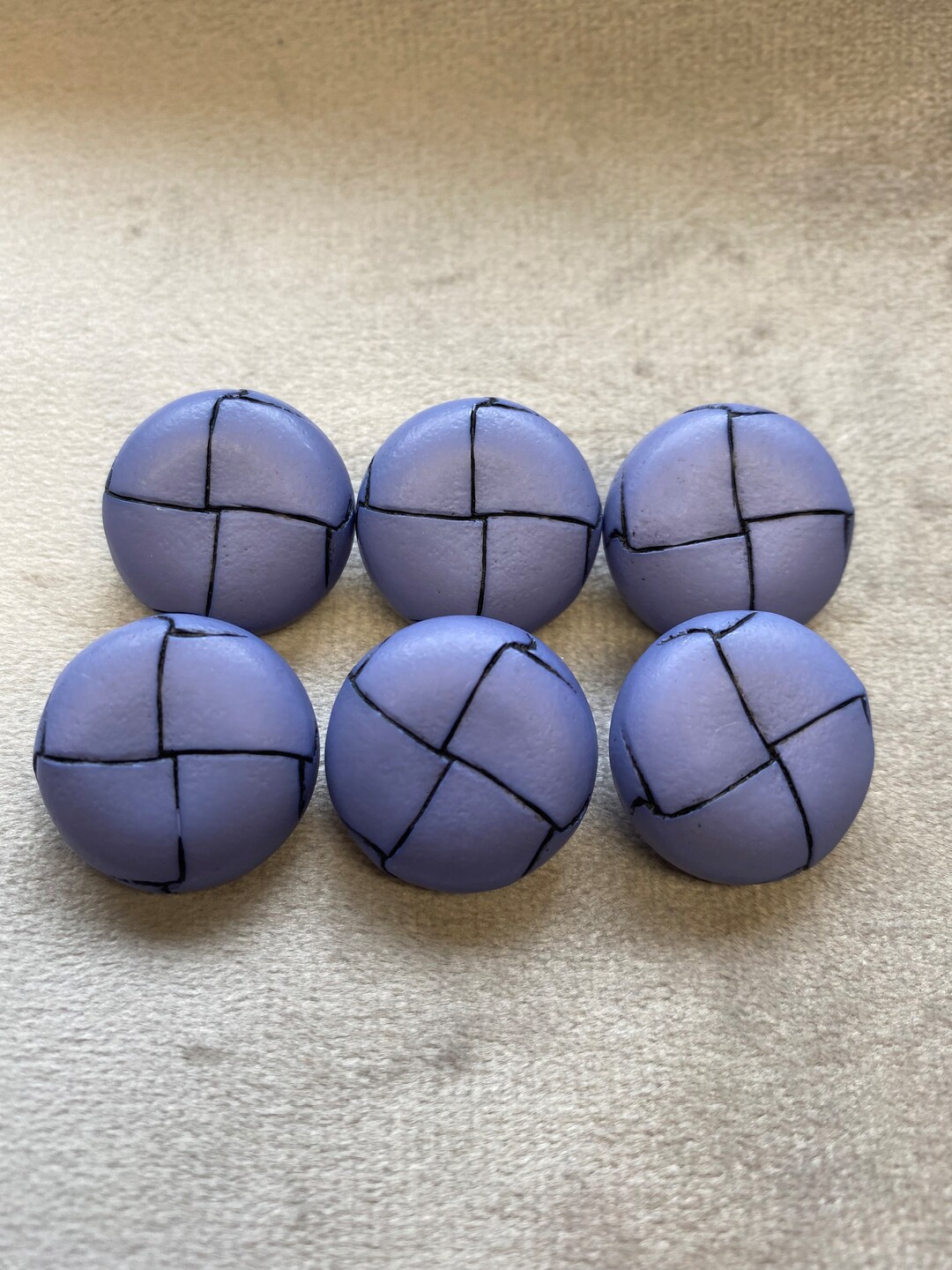 Football Buttons Dusky Blue Leather Effect 21mm a Set of 6 - Etsy