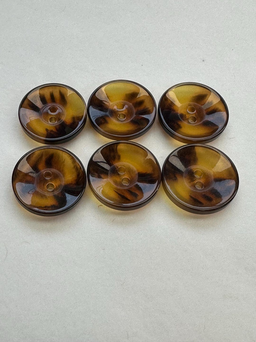 Faux Tortoiseshell Buttons 15mm a Set of Six With a Glossy Finish - Etsy