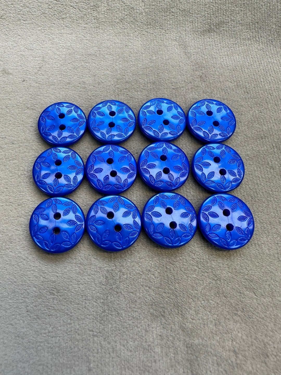 Leaf Design Buttons Royal Blue 17mm a Set of 12 - Etsy