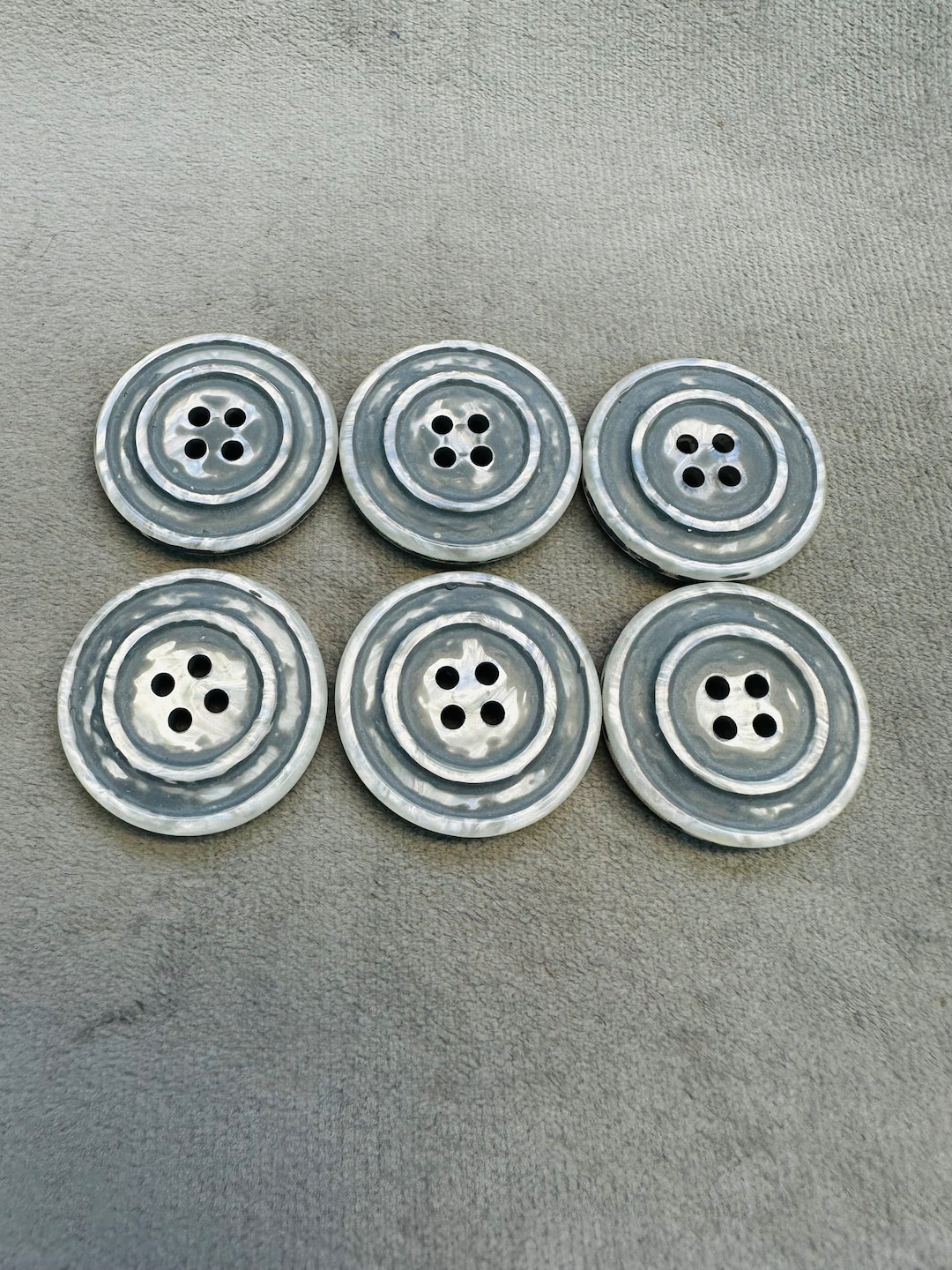 Textured Buttons Grey Distressed Effect 27mm a Set of 6 - Etsy