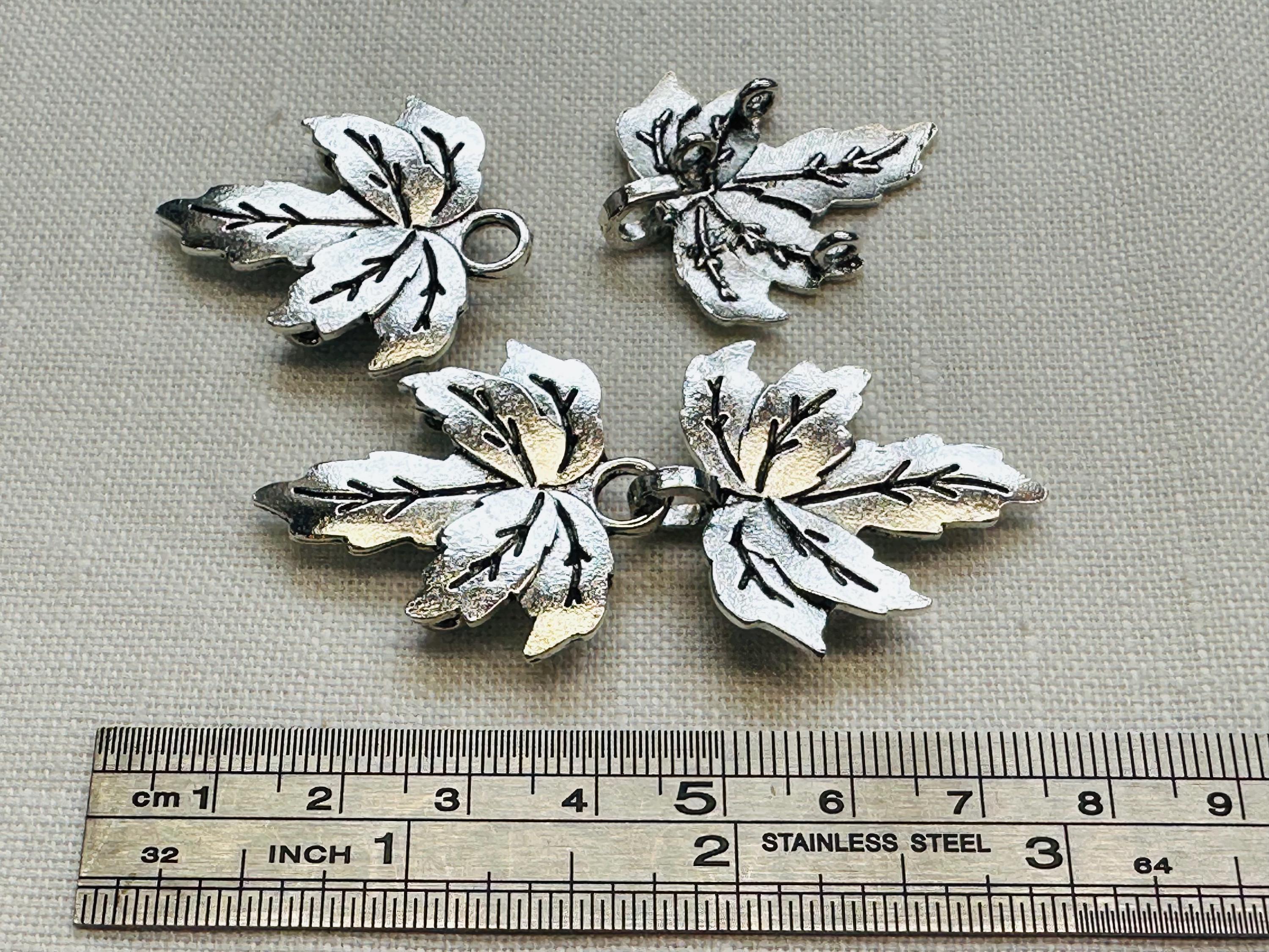Silver Tone Metal Leaf Clasps – Decorative Botanical Fasteners Set of 2 ...