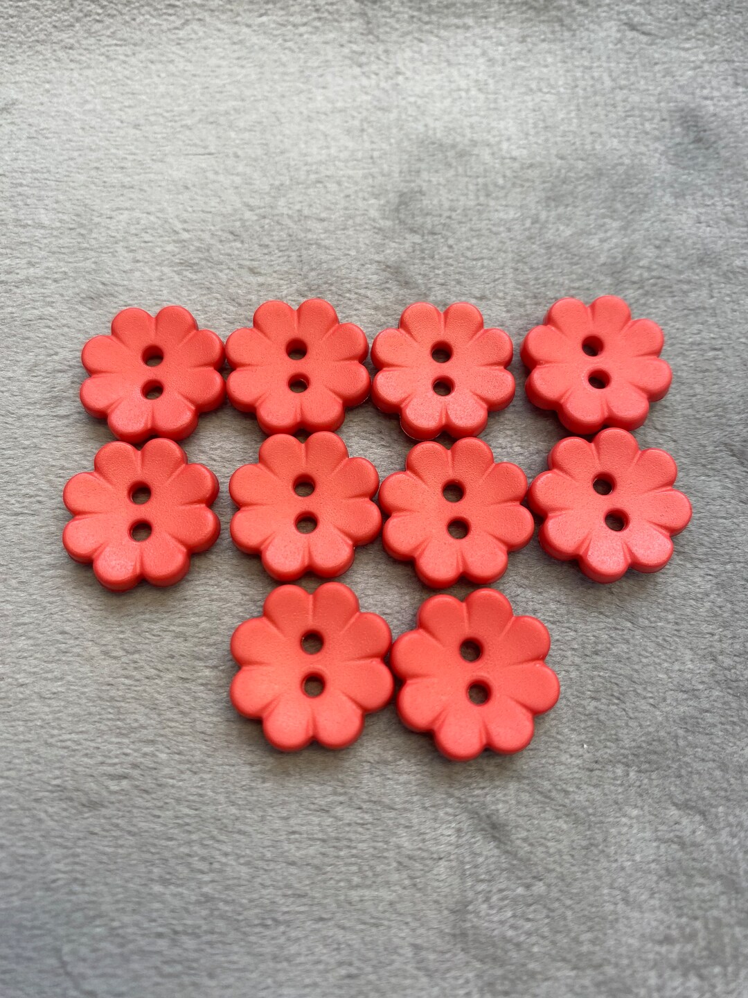 Flower Buttons Coral Tone Matt Finish 14mm a Set of 10 - Etsy