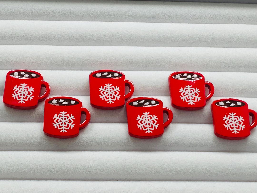 Hot Chocolate Buttons 25mm a Set of Six Multicoloured Novelty Design - Etsy