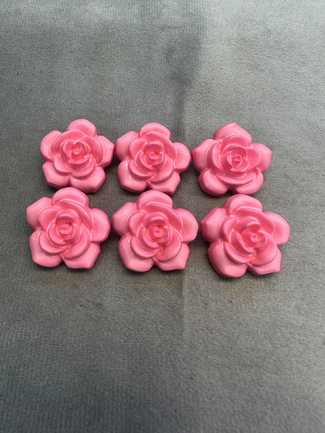 Pink Rose Buttons 25mm a Set of 6 - Etsy