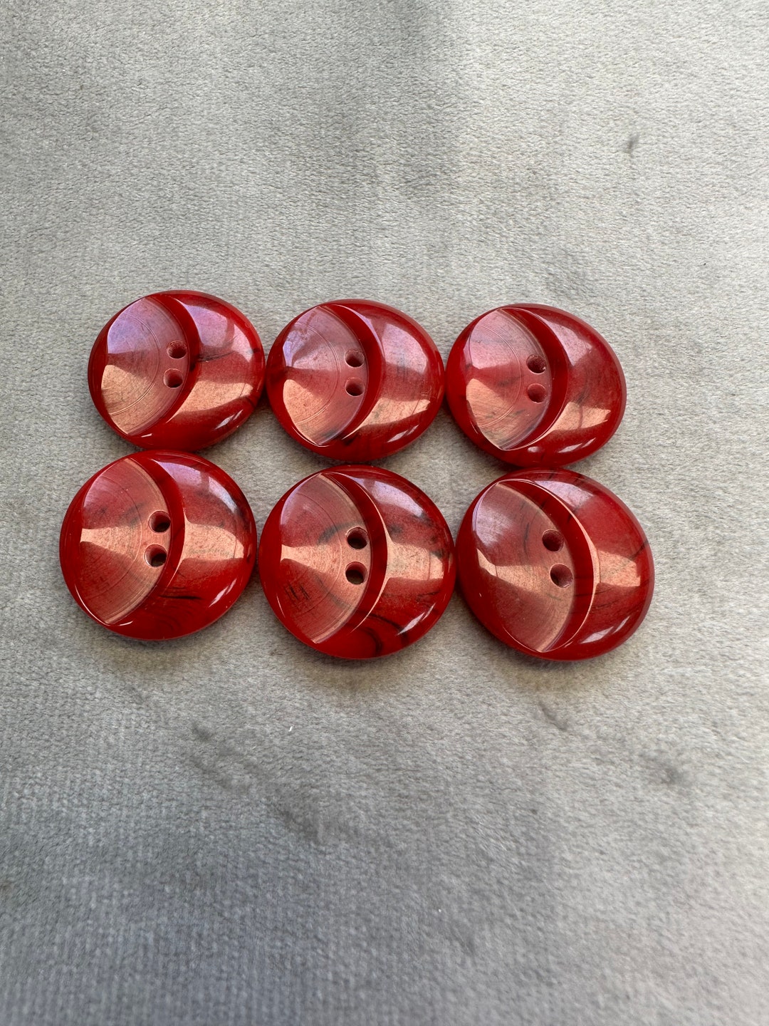 Ombre Buttons Deep Red Chunky Design by Dill 23mm a Set of 6 - Etsy