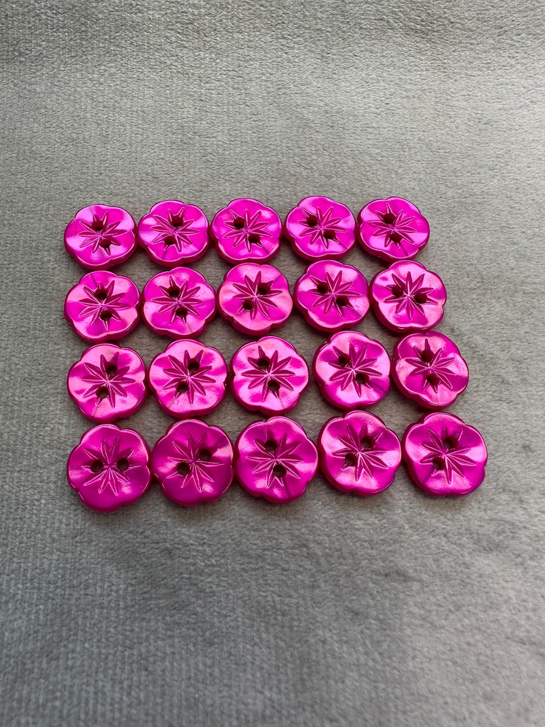 Flower Buttons Cerise Pink 11mm a Set of 20 - Etsy