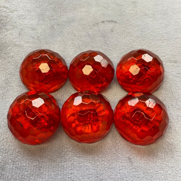 Red Glass Buttons - Etsy