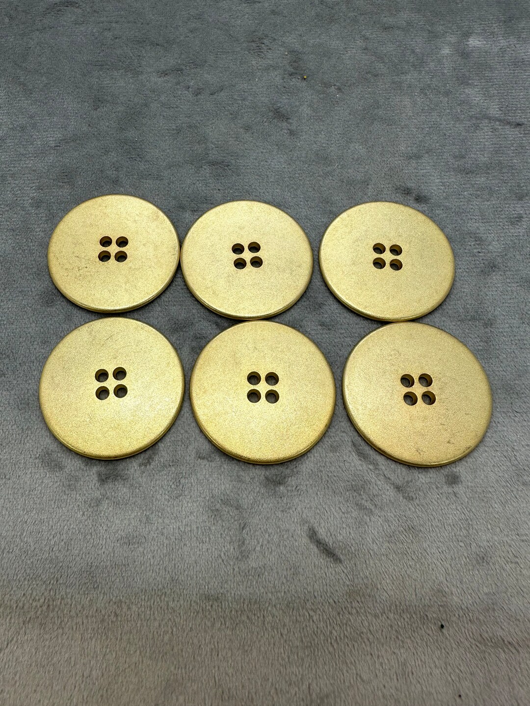 Metal Buttons Gold-tone Matt Finish 33mm a Set of 6 - Etsy