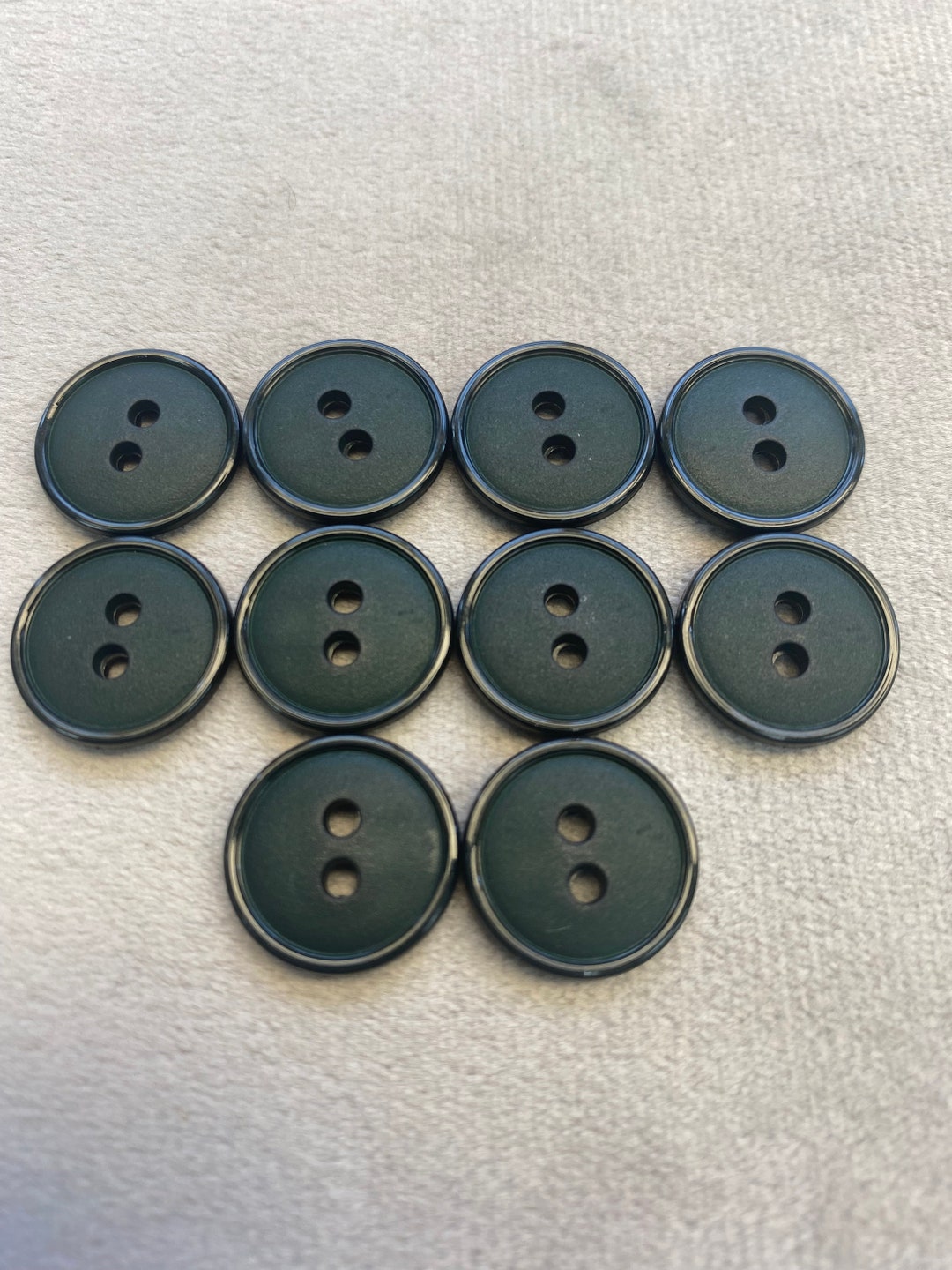 Matt Buttons Forest Green Border Design 14mm a Set of 10 - Etsy