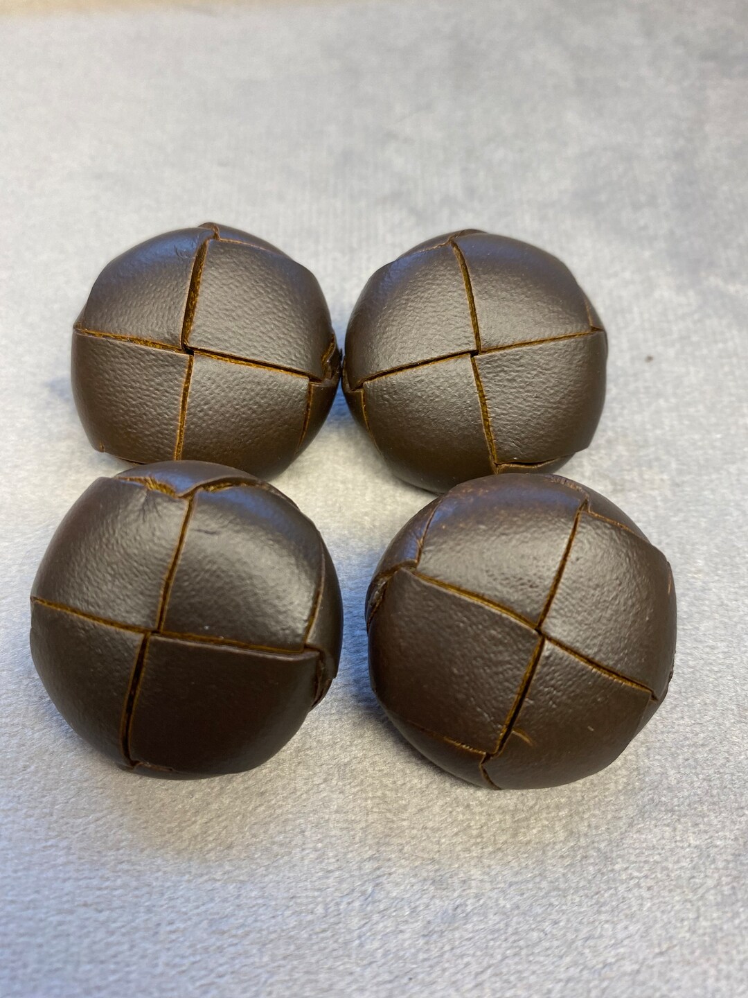 Leather Buttons Brown Football Design 27mm a Set of 4 - Etsy
