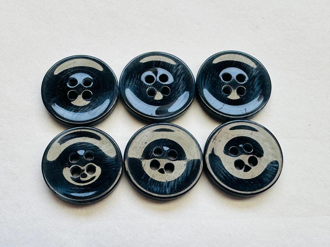 Navy Buttons 18mm a Set of Six Glossy Ombre Finish - Etsy