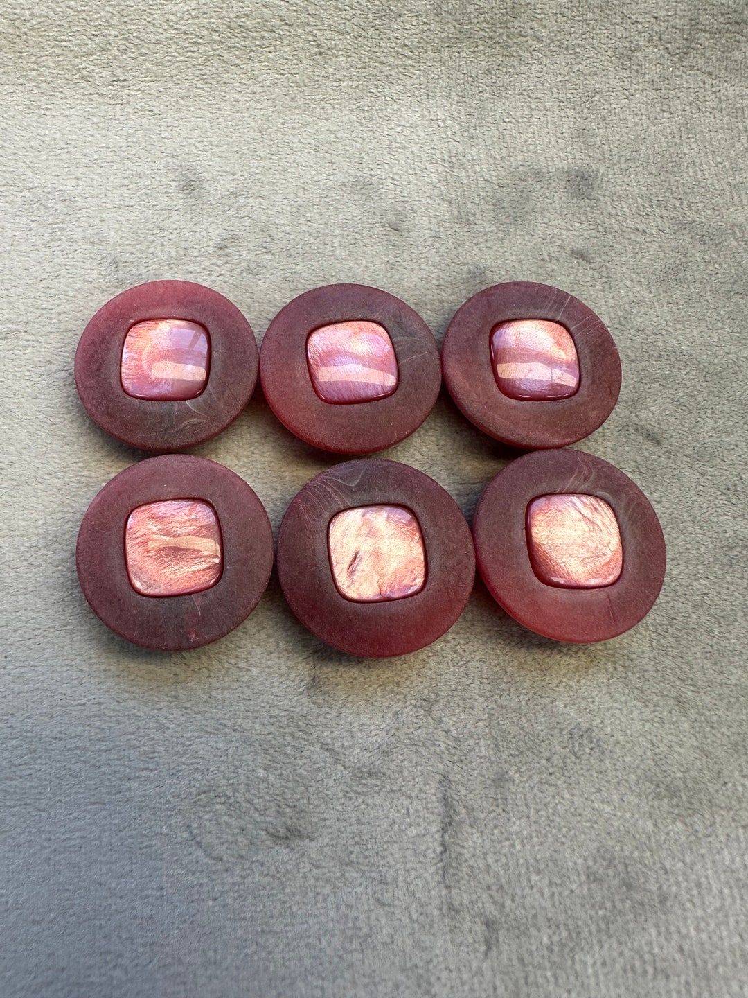 Two Tone Buttons Plum Pearl and Matt Finish 22mm a Set of 6 - Etsy