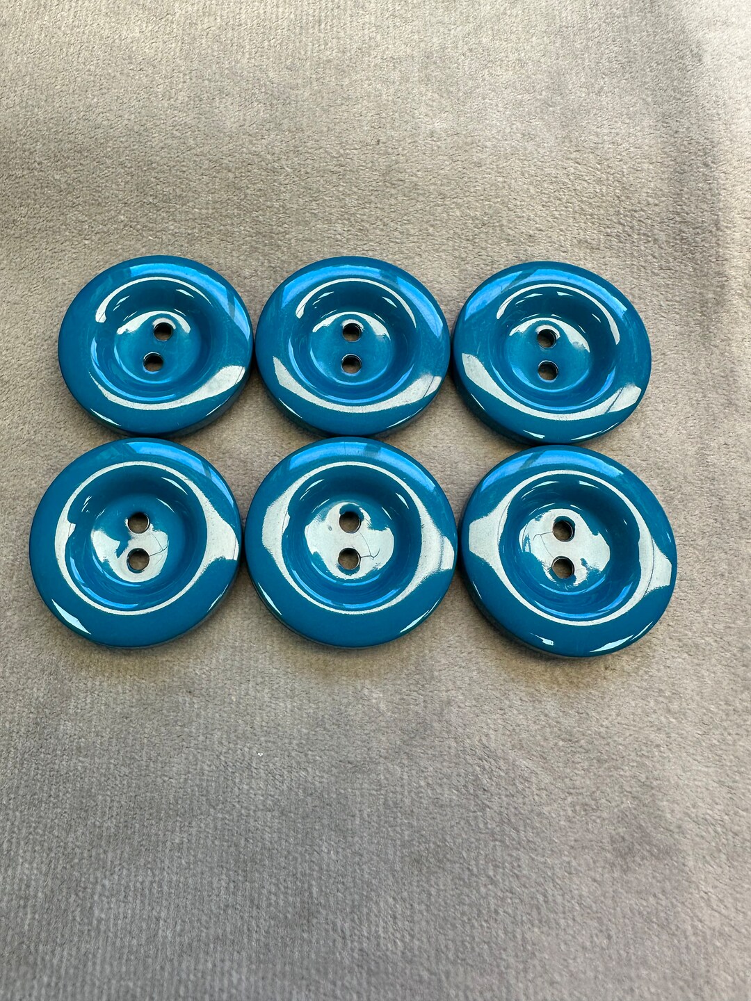 Teal Buttons 30mm Sew Through a Set of Six - Etsy