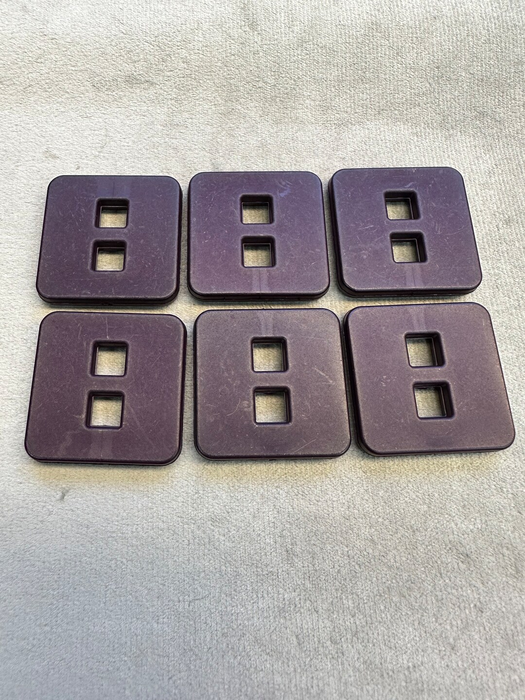 Square Buttons Aubergine Matt Finish 32mm a Set of 6 - Etsy