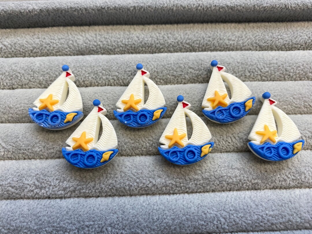 Yacht Buttons Blue and White 23mm X 27mm a Set of 6 - Etsy