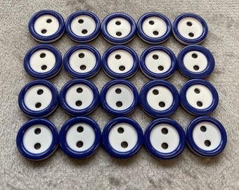 Blue White Buttons - Etsy