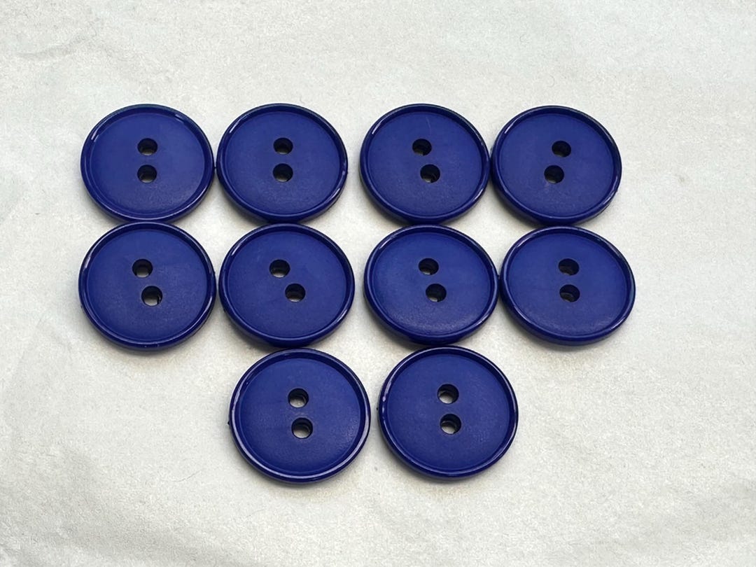 Royal Blue Buttons 18mm a Set of Ten Ring Edged Design - Etsy