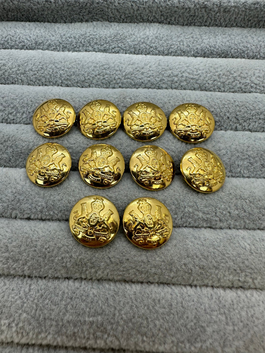Metal Buttons Gold-tone Military Style 15mm a Set of 10 - Etsy