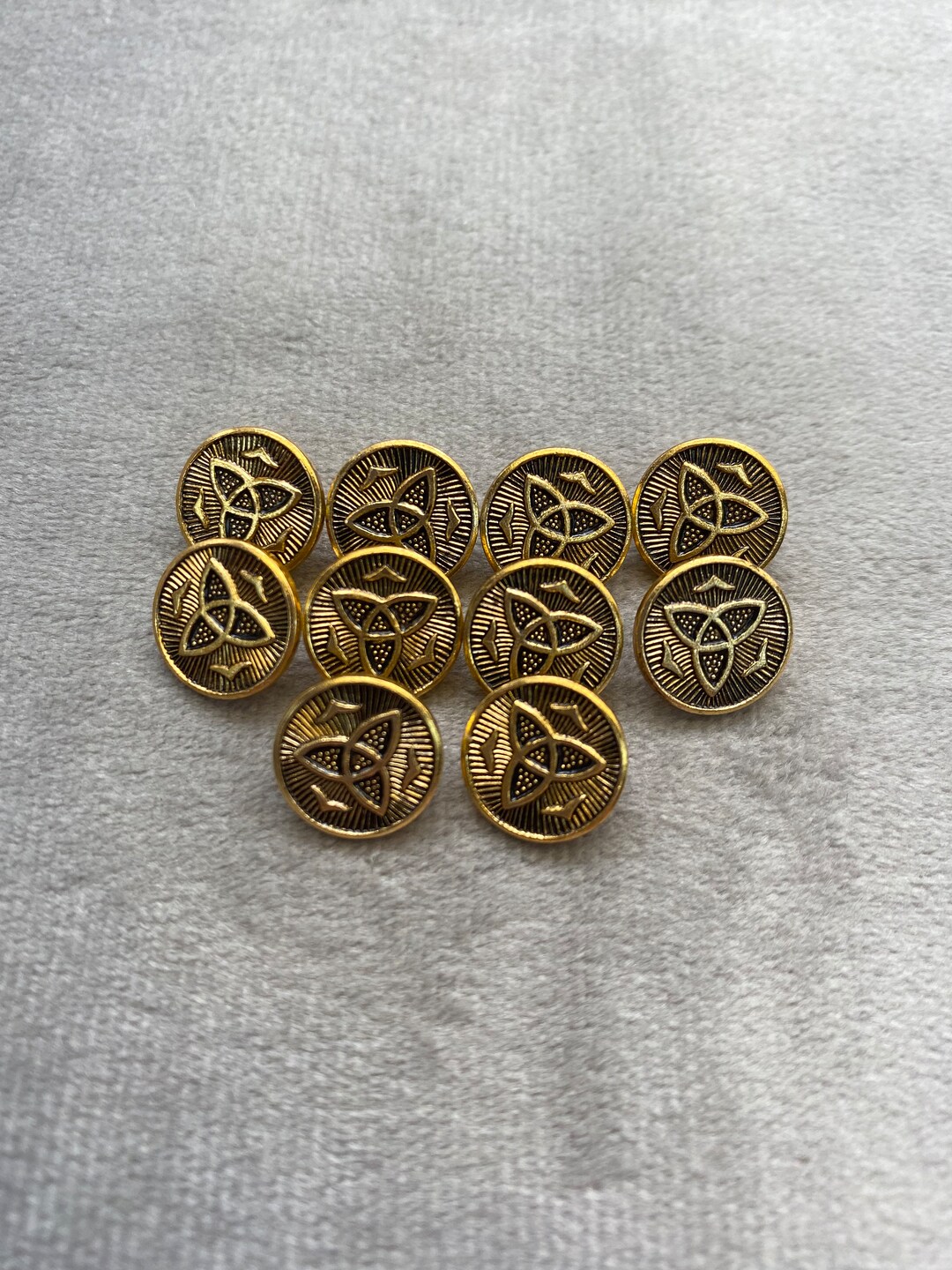 Textured Buttons Gold Tone Lightweight Metal 11mm a Set of 10 - Etsy