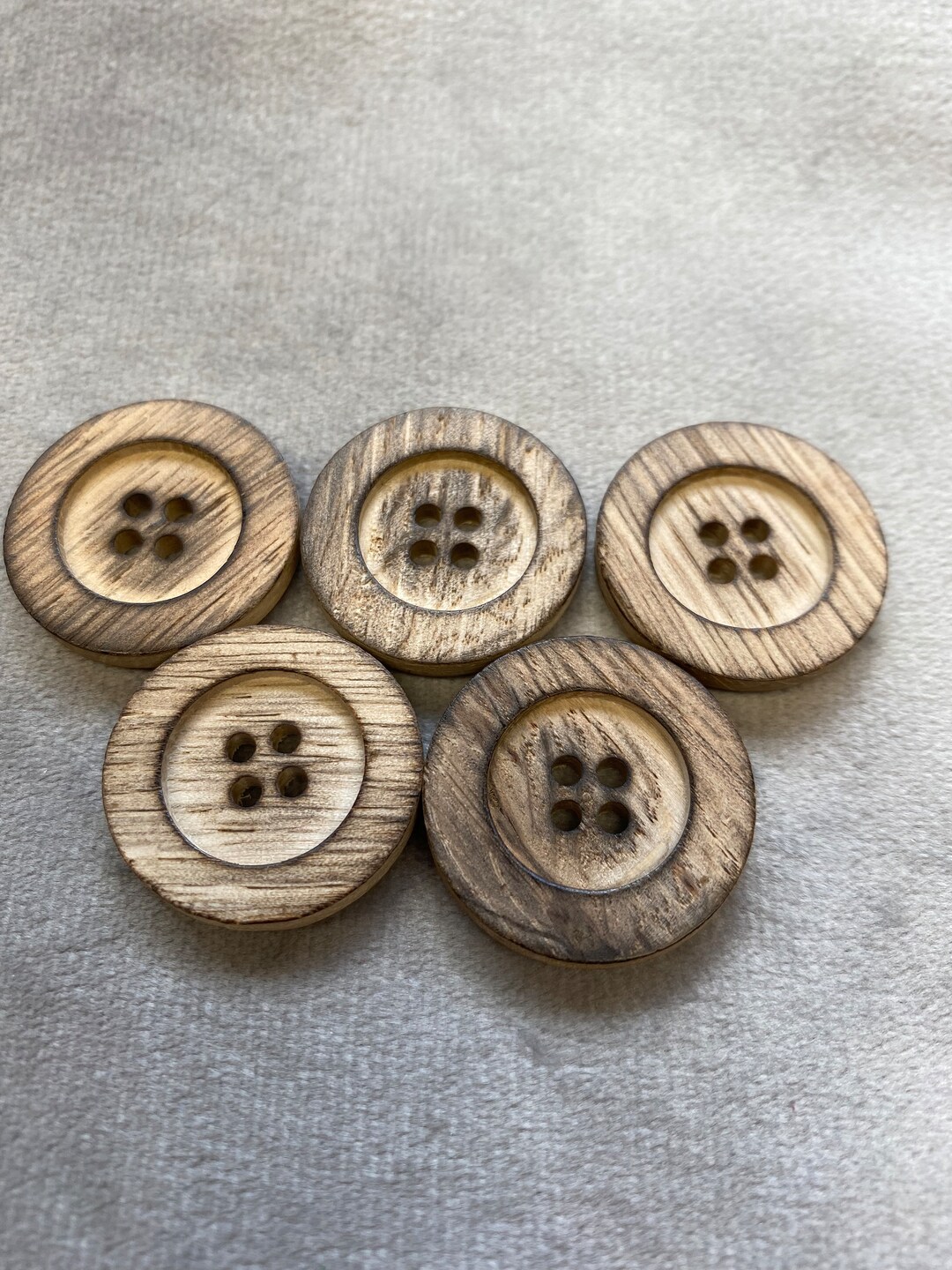 Wooden Buttons Natural Finish 23mm a Set of 5 - Etsy