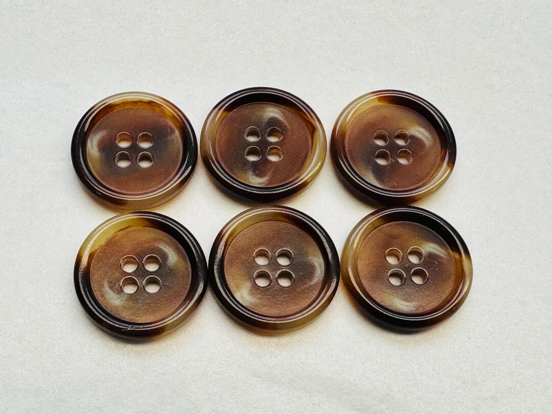 Brown Buttons 20mm a Set of Six Faux Tortoiseshell Suit Style - Etsy