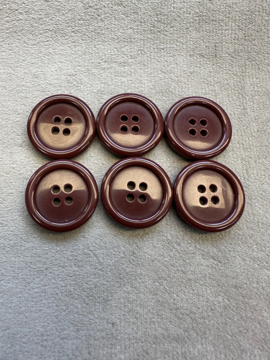 Deep Wine Button 20mm, Classic Four-hole Sew-through Suit Style. Sold ...
