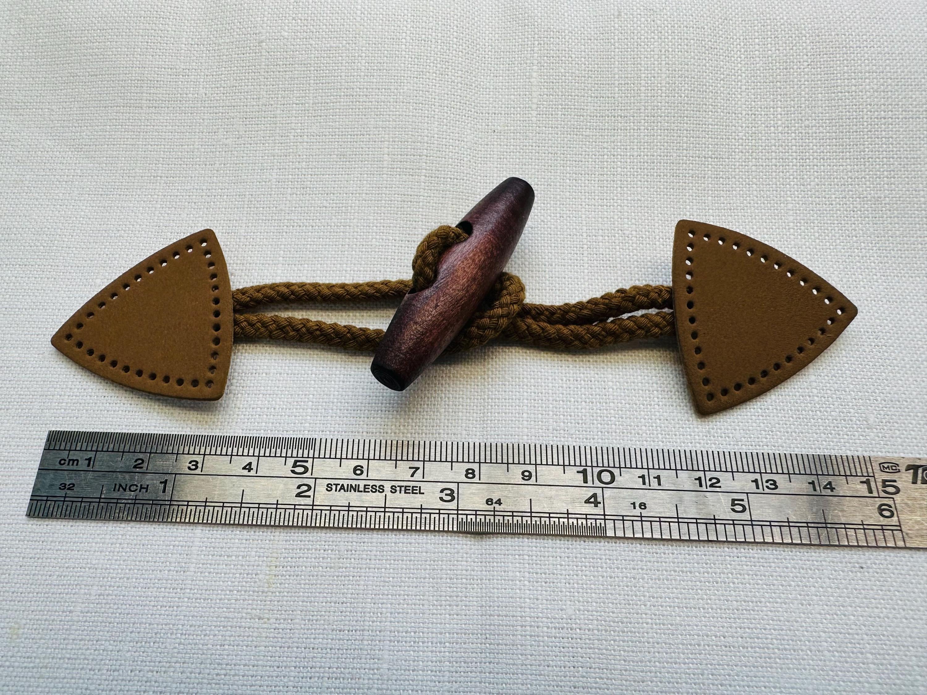 Brown Duffle Coat Toggle Fasteners – 4 X 17cm Leather Toggles – Coat ...