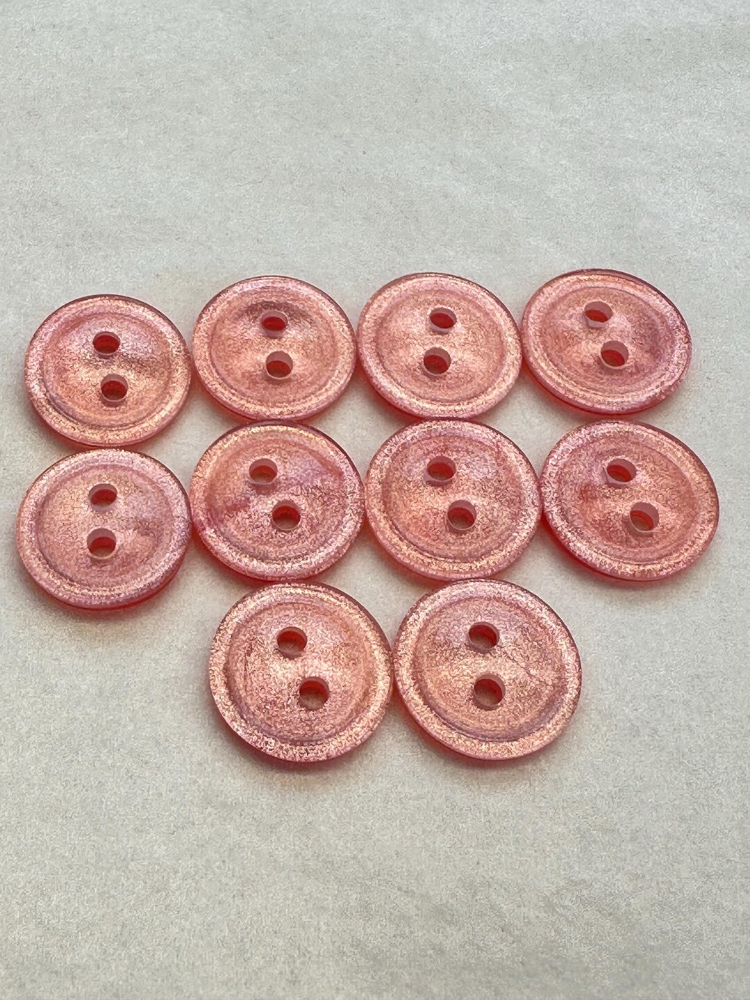 Peach Glitter Buttons 13mm a Set of Ten With a Glossy Finish - Etsy