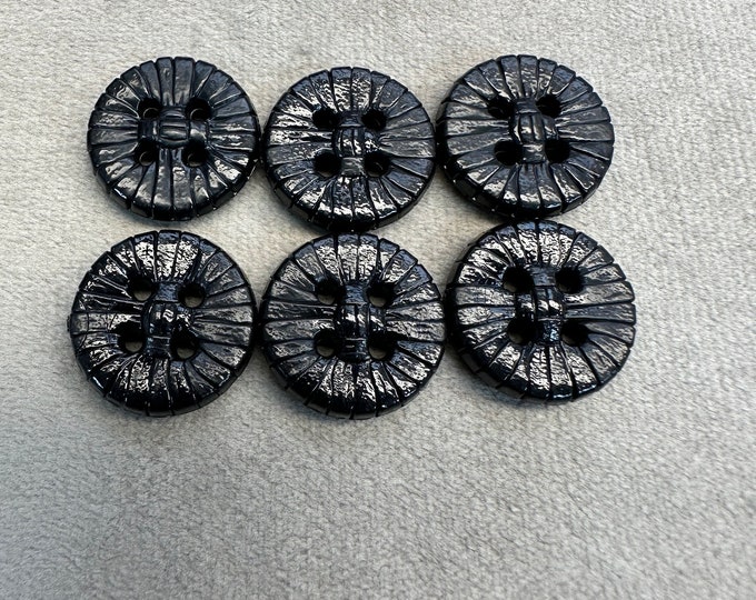 Textured Buttons Black Vine Design 27mm a Set of 6 - Etsy UK