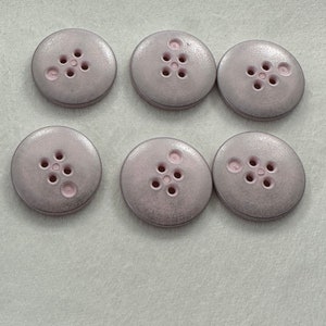 Pink Buttons Colour Wash Effect a Set of 6, 25mm Sew Through From Italy ...